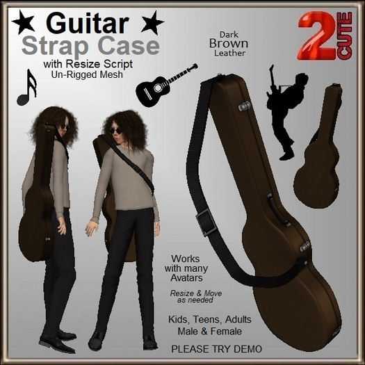 Second Life Marketplace - Guitar Strap Case [2cute] Brown